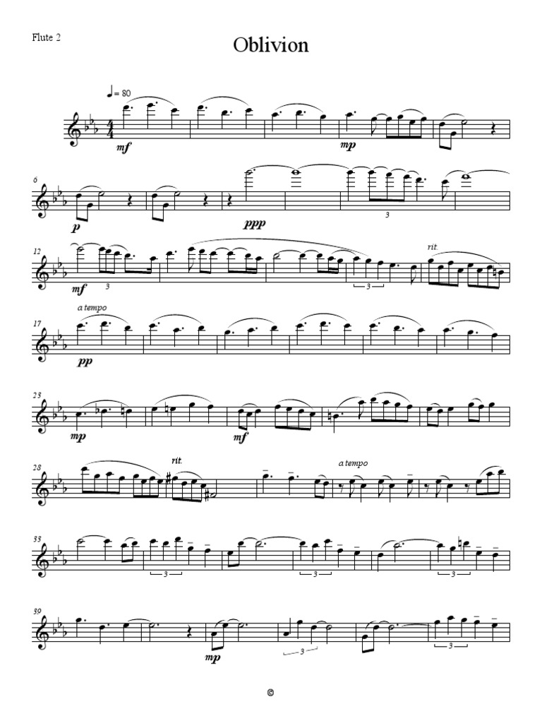 Oblivion - Flute 2 | PDF