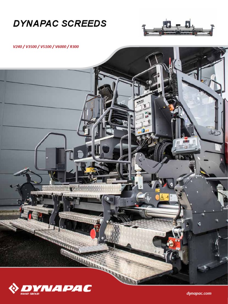 Dynapac Screeds: V240 / V3500 / V5100 / V6000 / R300 | PDF | Concrete