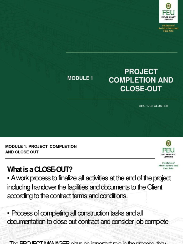 Project Completion and Close Out | PDF | General Contractor | Business