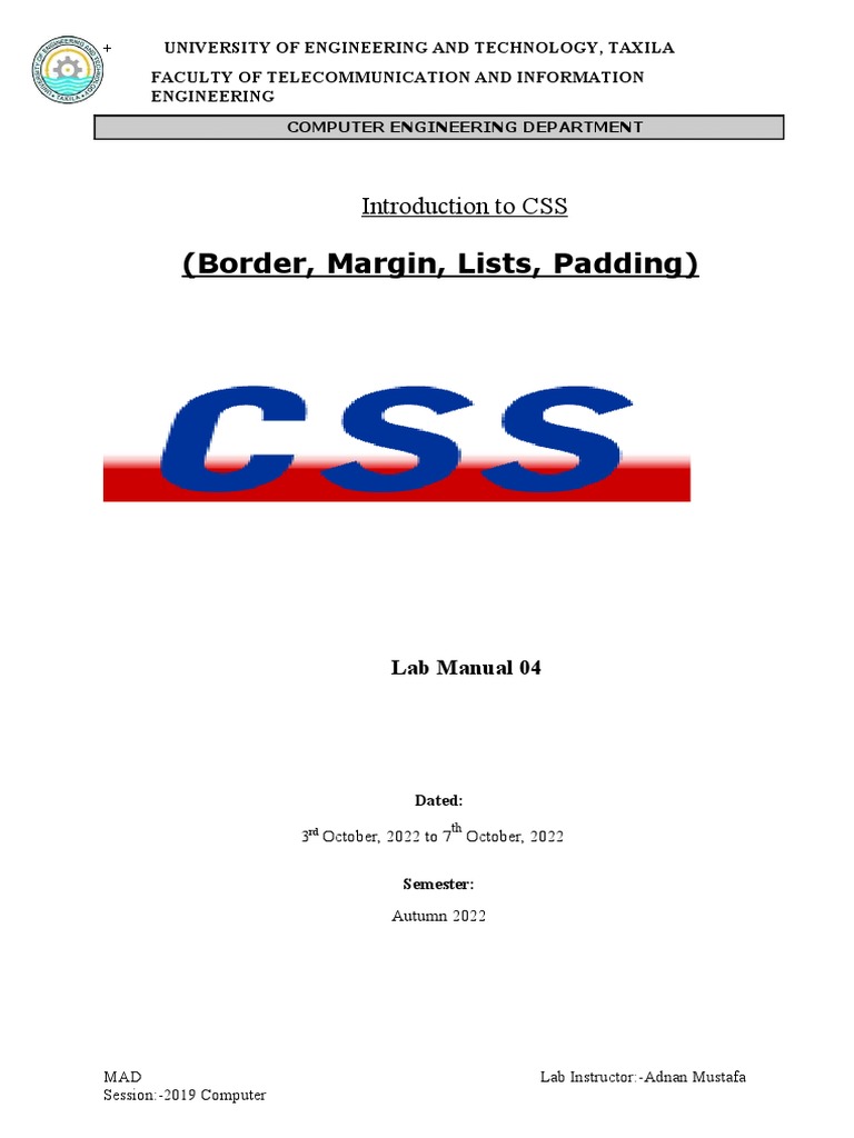 Lab Manual 04 Pdf Html Element Cursor User Interface