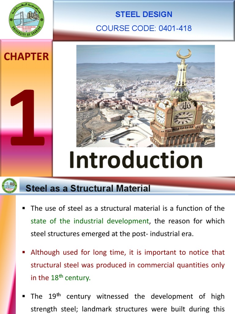 Chapter 1 - Introduction To Structural Steel Design | PDF