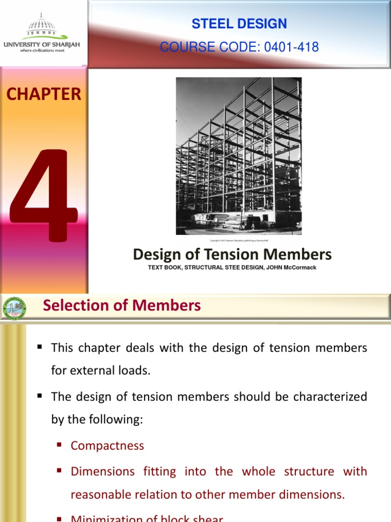 Tension Member Design in Steel Structures | PDF | Screw | Stress ...