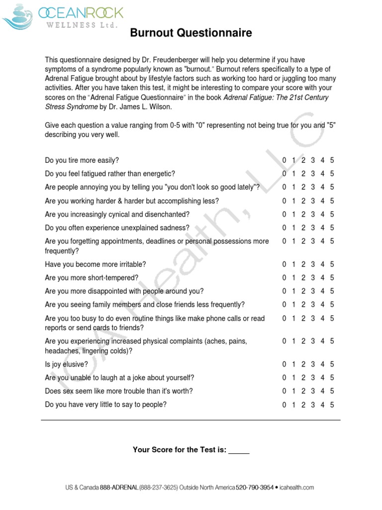 ORW Burnout Questionnaire | PDF | Occupational Burnout | Psychology