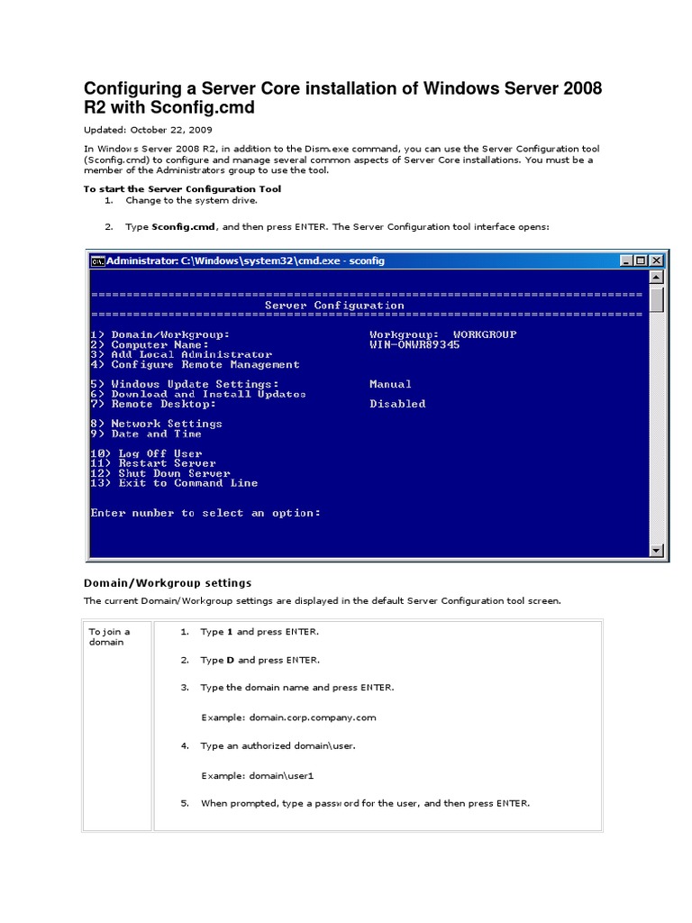 3 - Configuring A Server Core Installation of Windows Server 2008 R2 ...