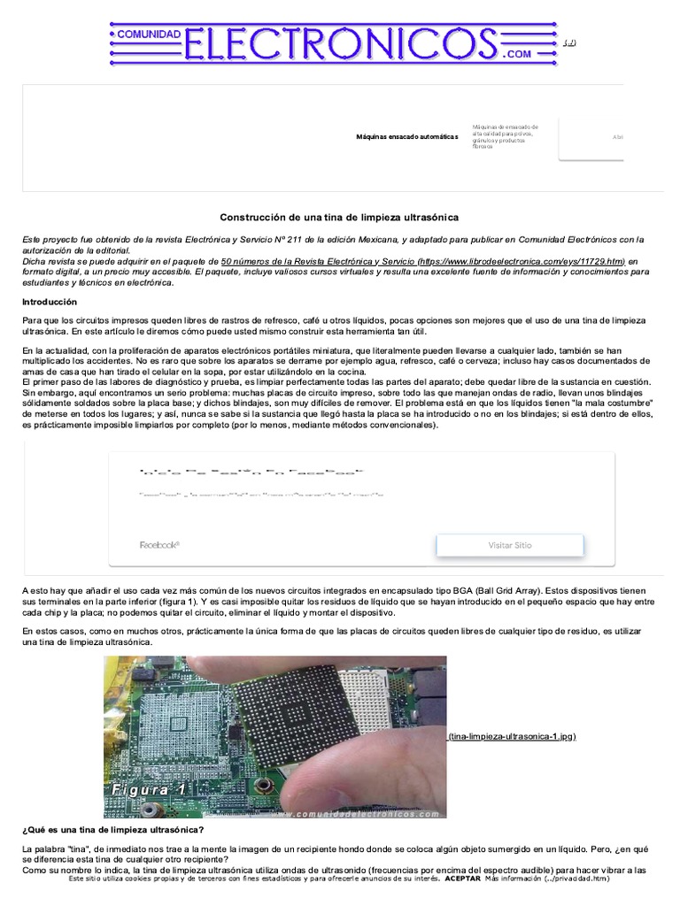 Construcción de Una Tina de Limpieza Ultrasónica | PDF