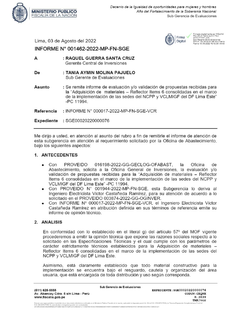 Proyecto Informe Validacion | PDF