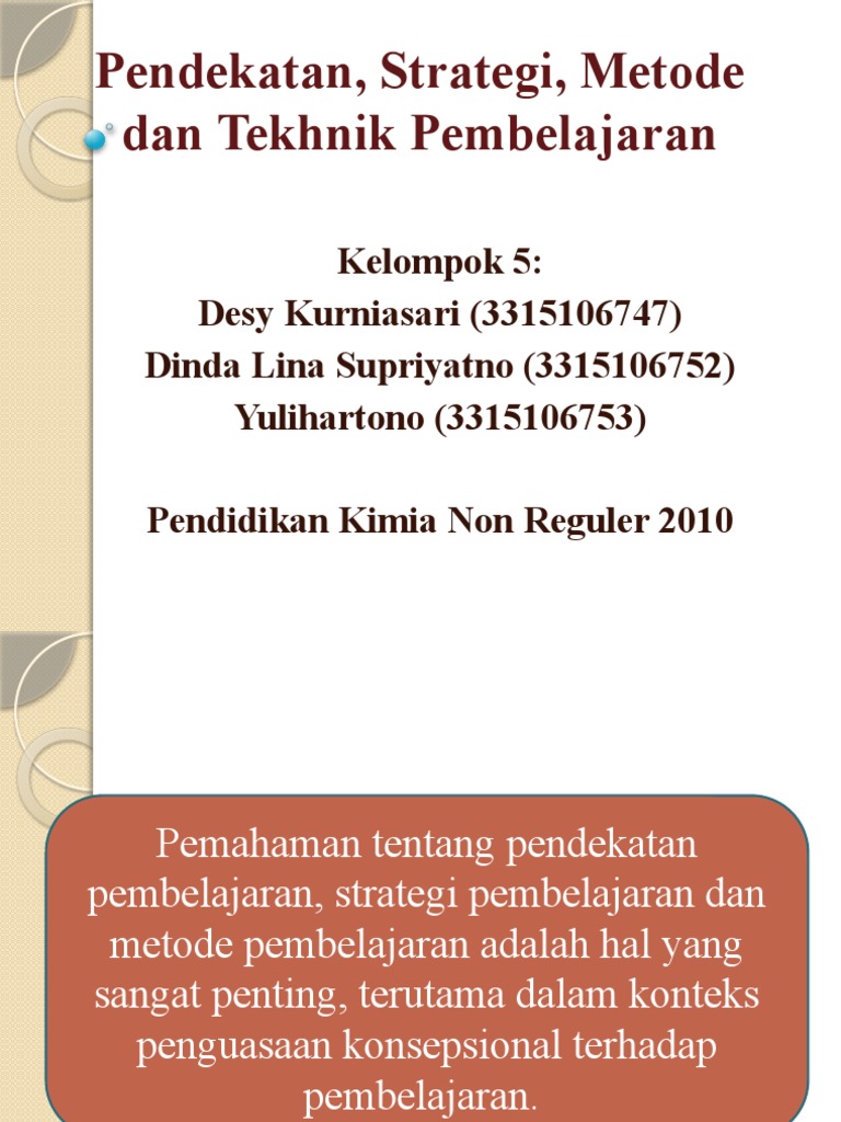 Dokumen - Tips Pendekatan-Pembelajaran | PDF