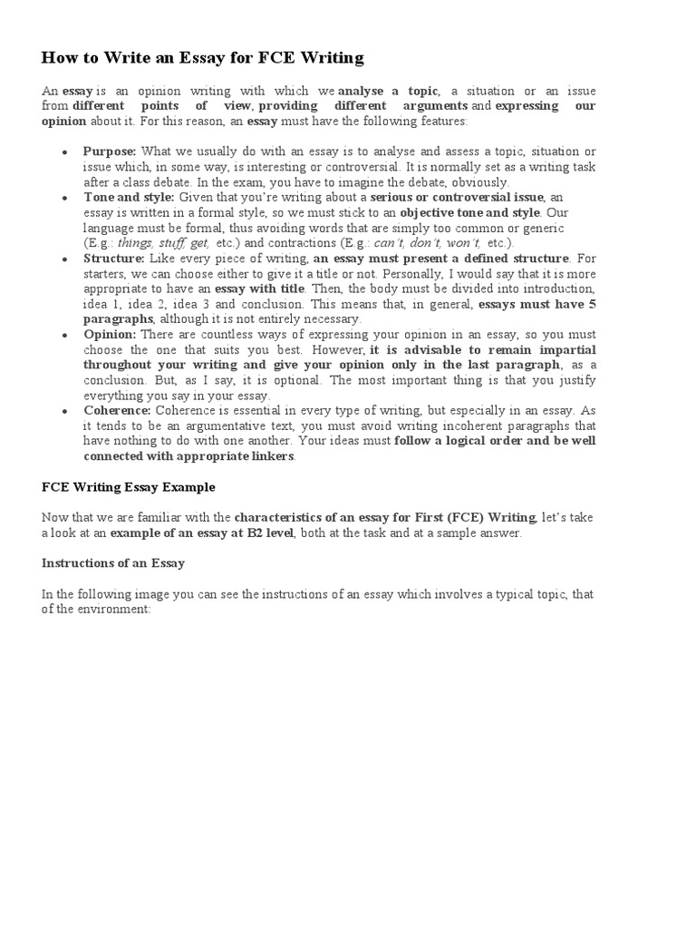 How To Write An Essay For FCE Writing | PDF | Essays | Idea