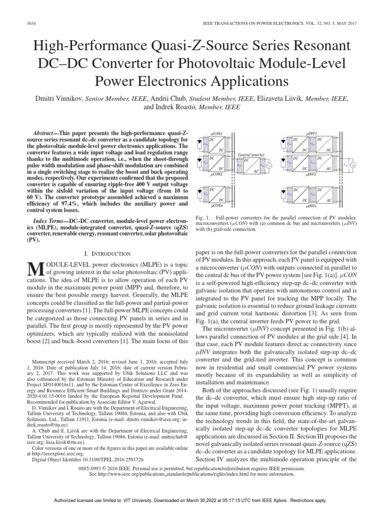 25 2016 6 High Performance Quasi Z Source Series Resonant Dcdc Converter For Photovoltaic Module 