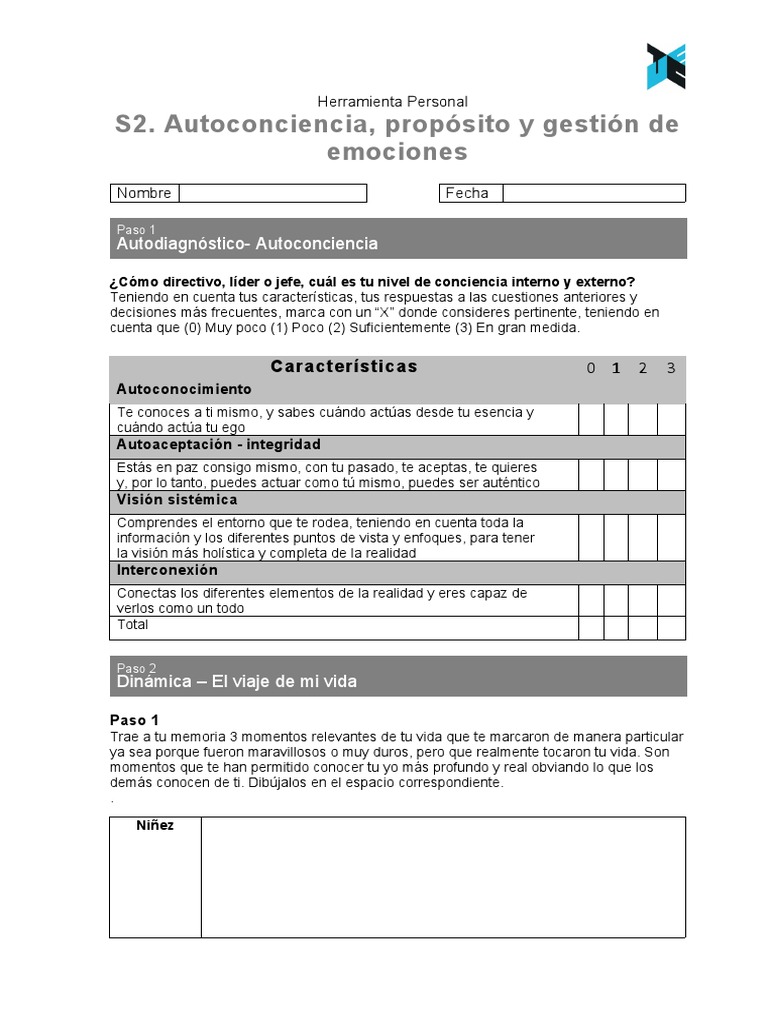 Herramienta Personal - S2 Autoconciencia Propósito y Gestión de ...