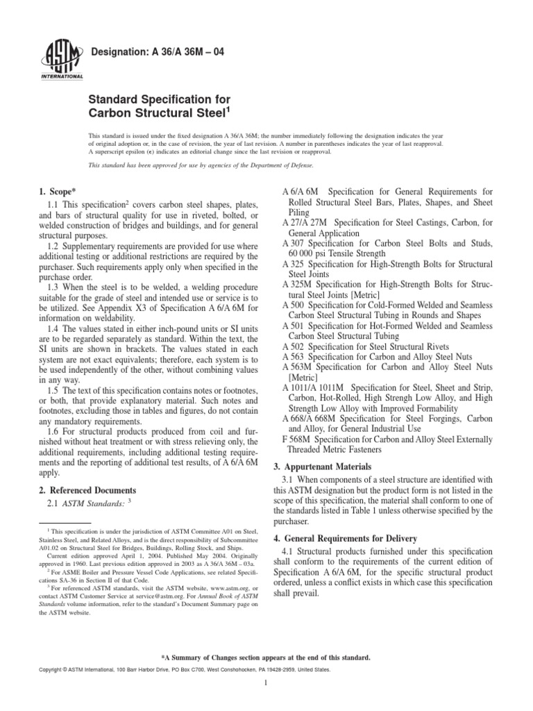 Astm-A36 Compress | Download Free PDF | Steel | Specification ...