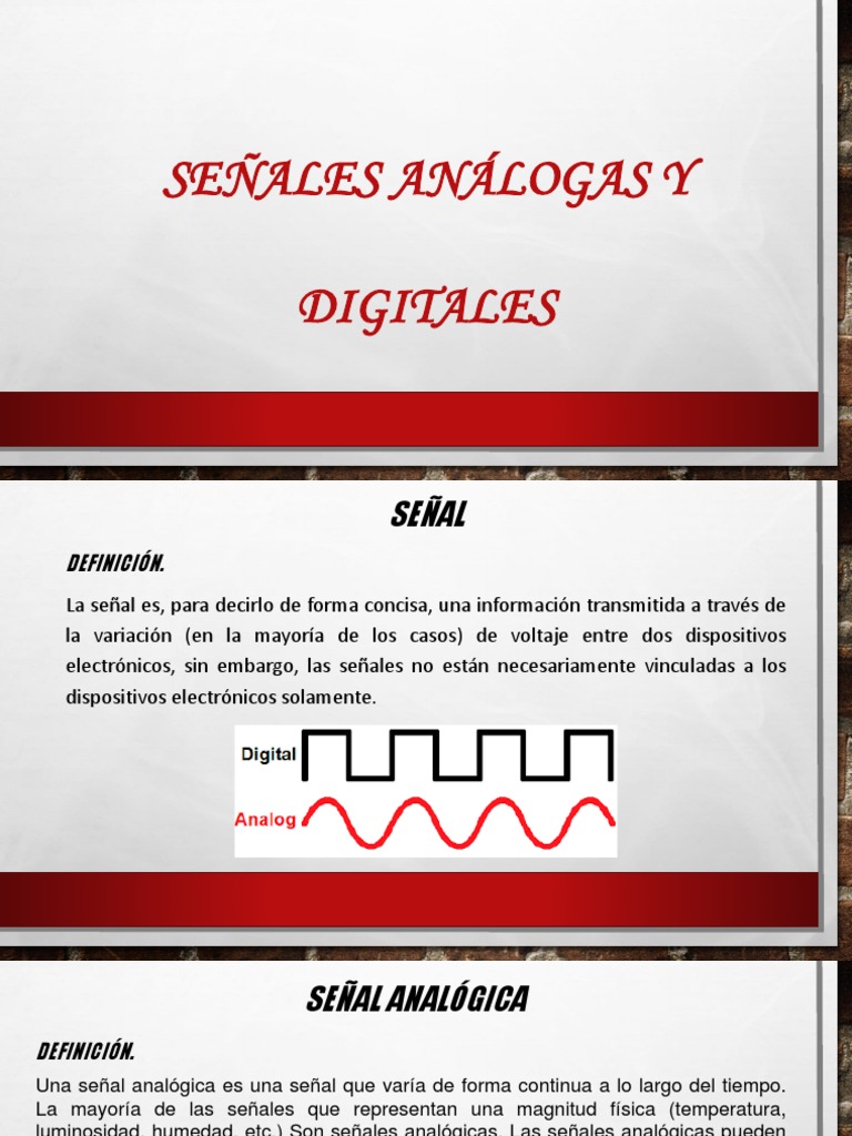 Diferencias Entre Señales Analógicas Y Digitales Pdf Señal Analoga