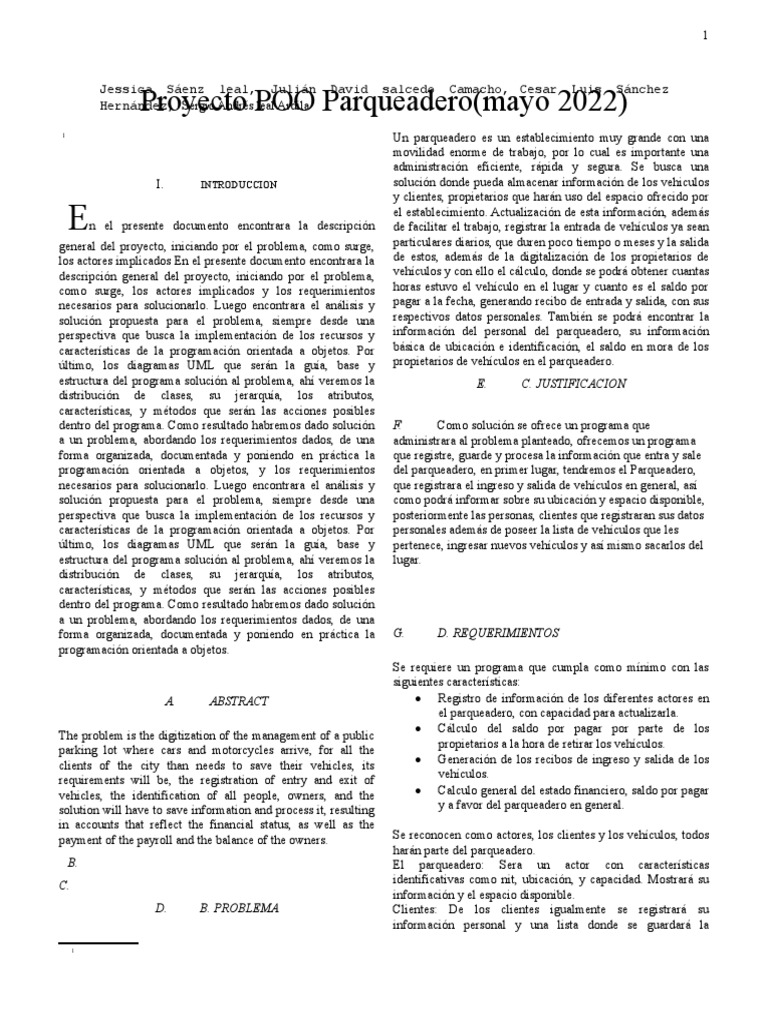 Proyecto POO | PDF | Programación orientada a objetos | Lenguaje de modelado unificado