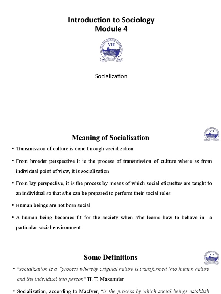 Module 4 Socialization | PDF | Socialization | Behavioural Sciences