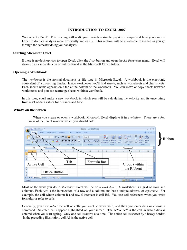 Excel 2007 Tutorial | PDF | Microsoft Excel | Chart