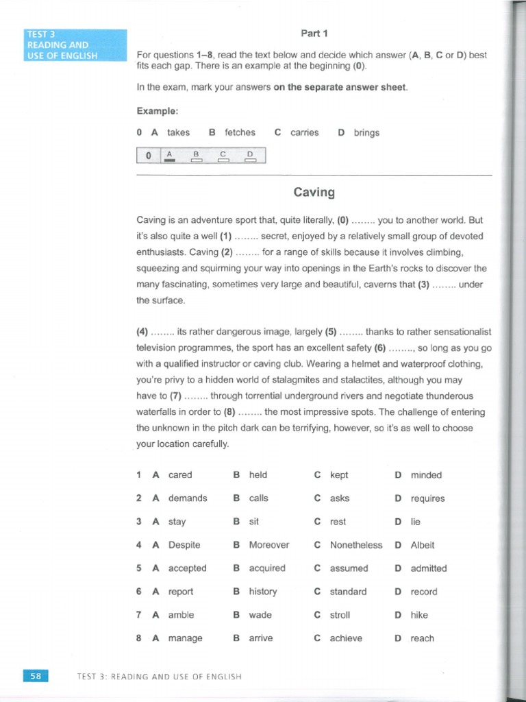 Test 3 - Use of E, Reading, Writing | PDF