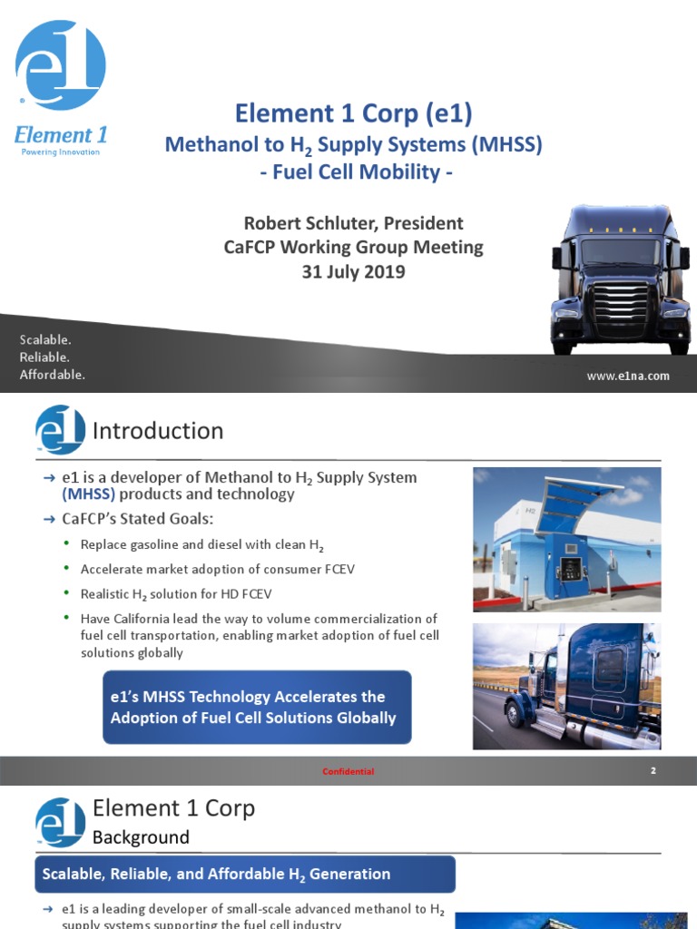 Methanol To H2 Fuel Cell Mobility | PDF | Home & Garden | Technology ...