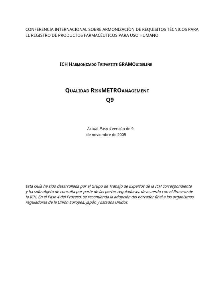 ICH Q9 - Guideline ORIGINAL - En.es | PDF