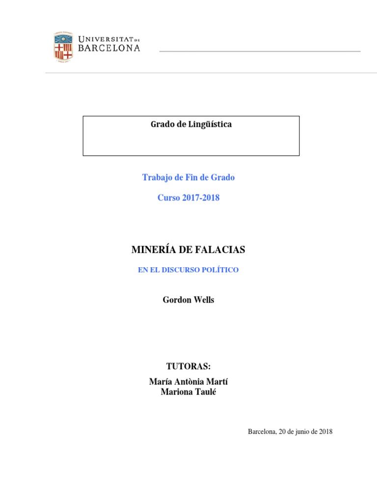 TFG Gordon Wells | PDF | Falacia | Argumento