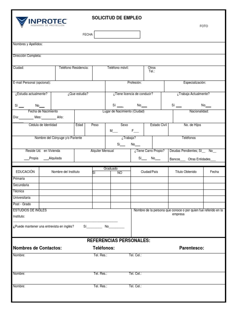 Solicitud de Empleo | PDF