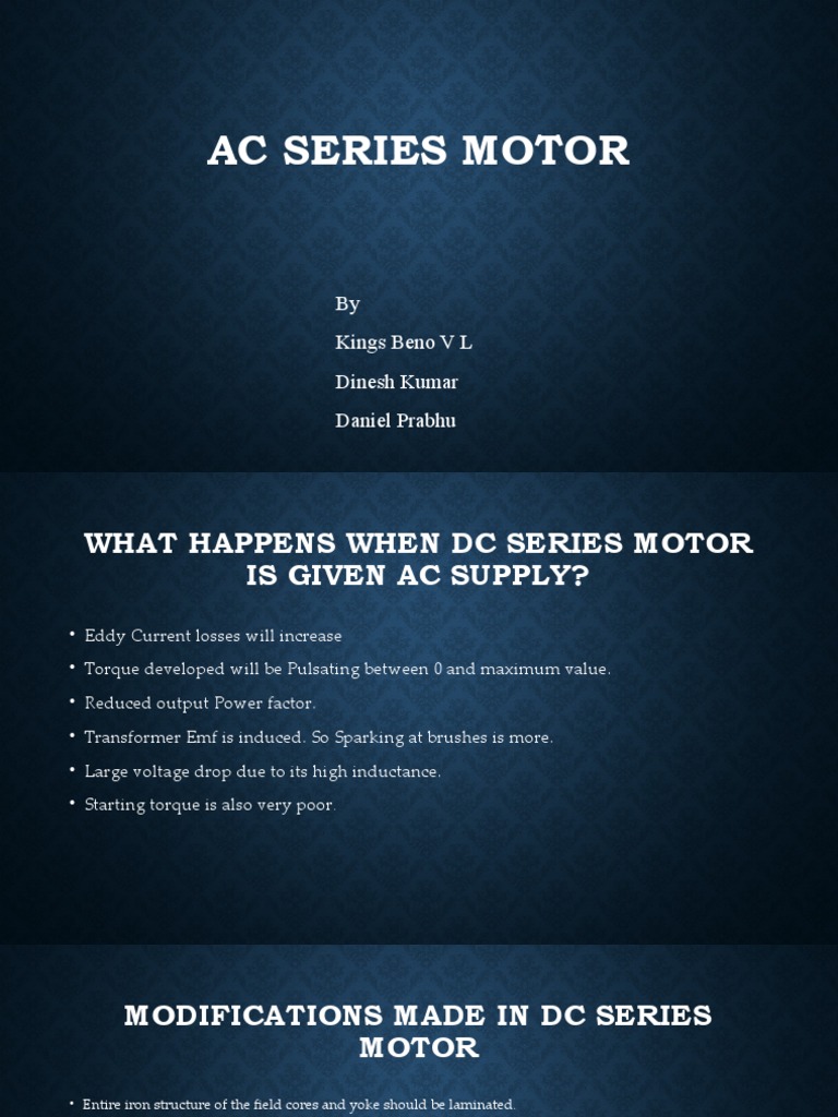 Ac Series Motor | PDF | Electric Motor | Transformer