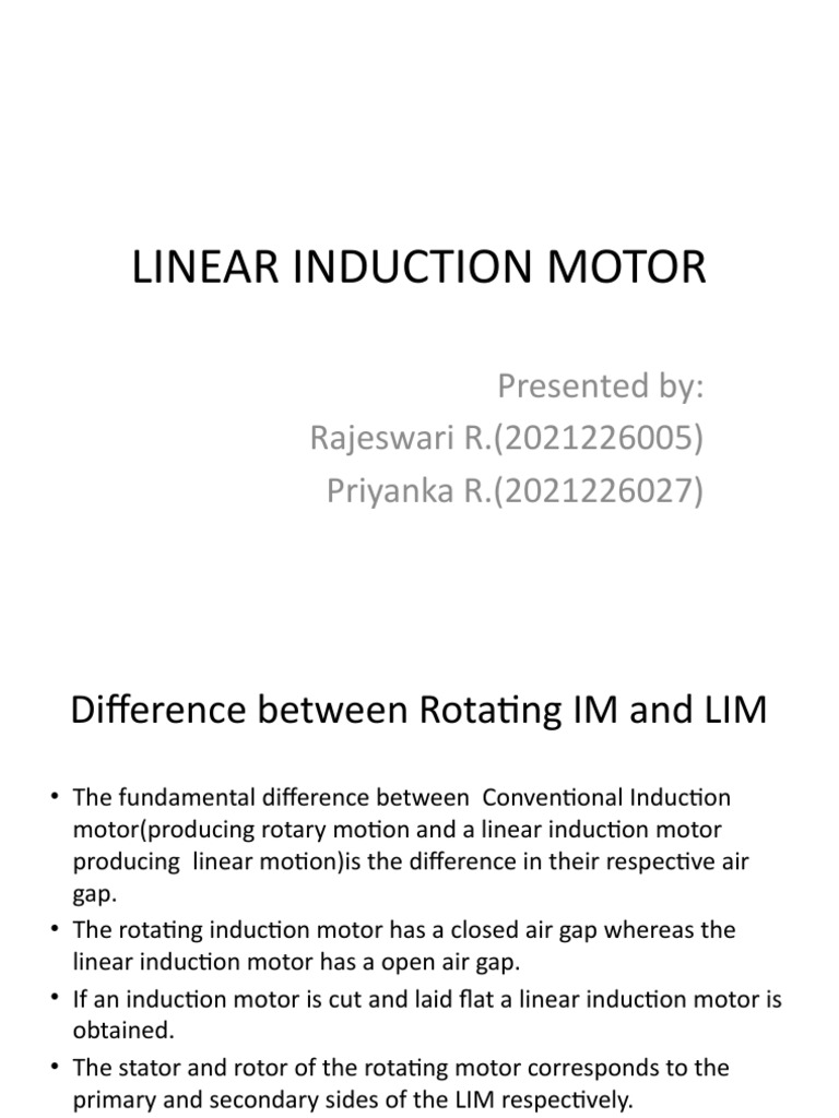 Linear Induction Motor Pdf Electric Motor Electromagnetic Induction