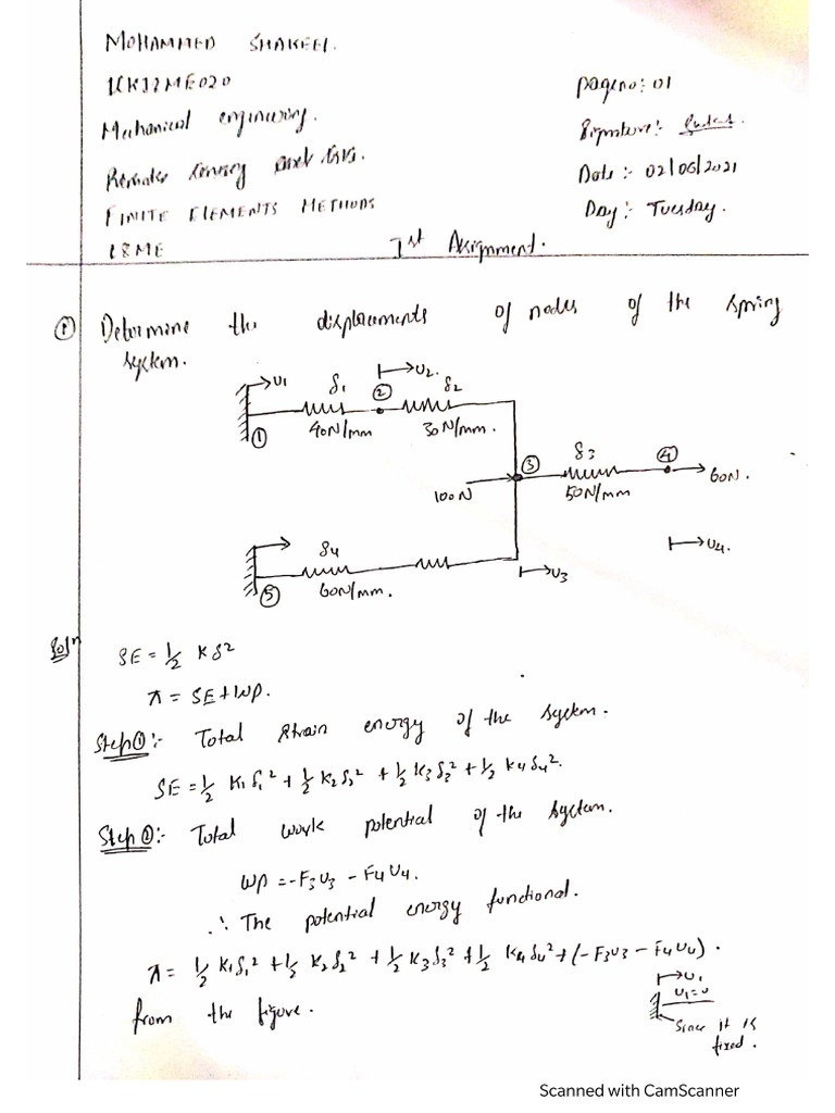 1st Assignment 1CK18ME020 | PDF