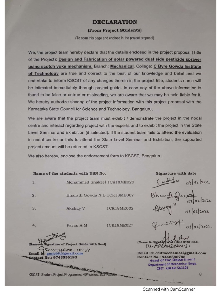 Declaration and Endorsement | PDF