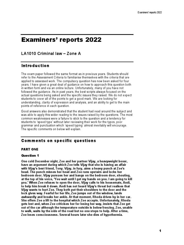 Criminal Report 2022 A | PDF | Recklessness (Law) | Mens Rea