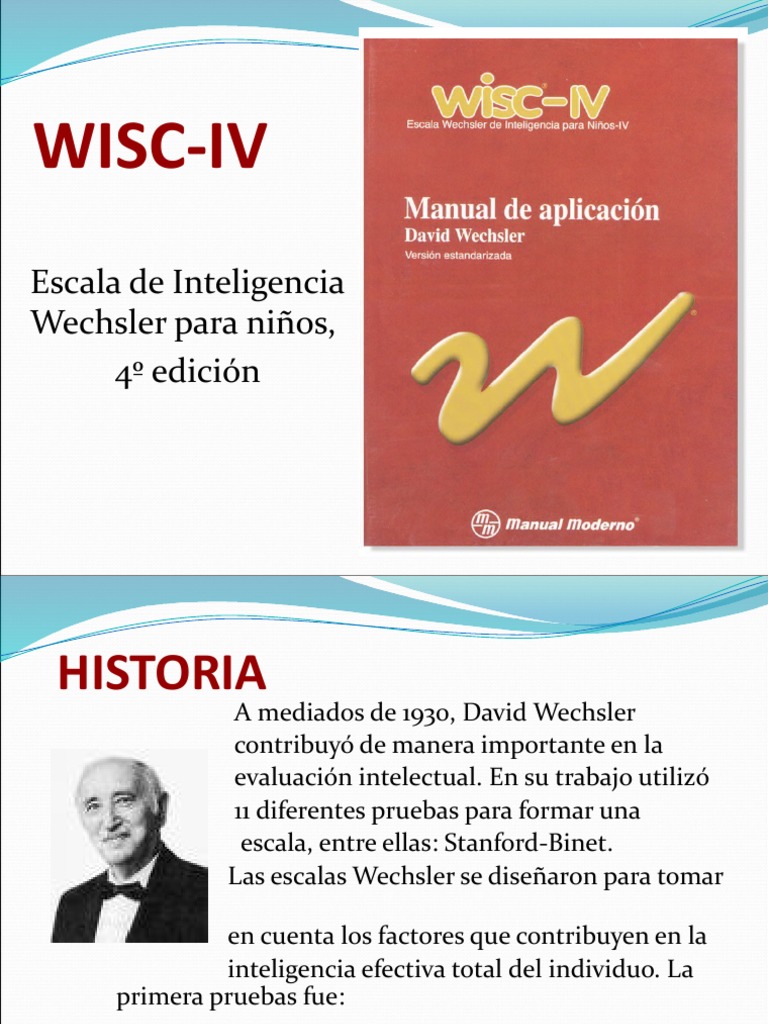 Wisc Iv | PDF | Escala de inteligencia para adultos de Wechsler | Inteligencia