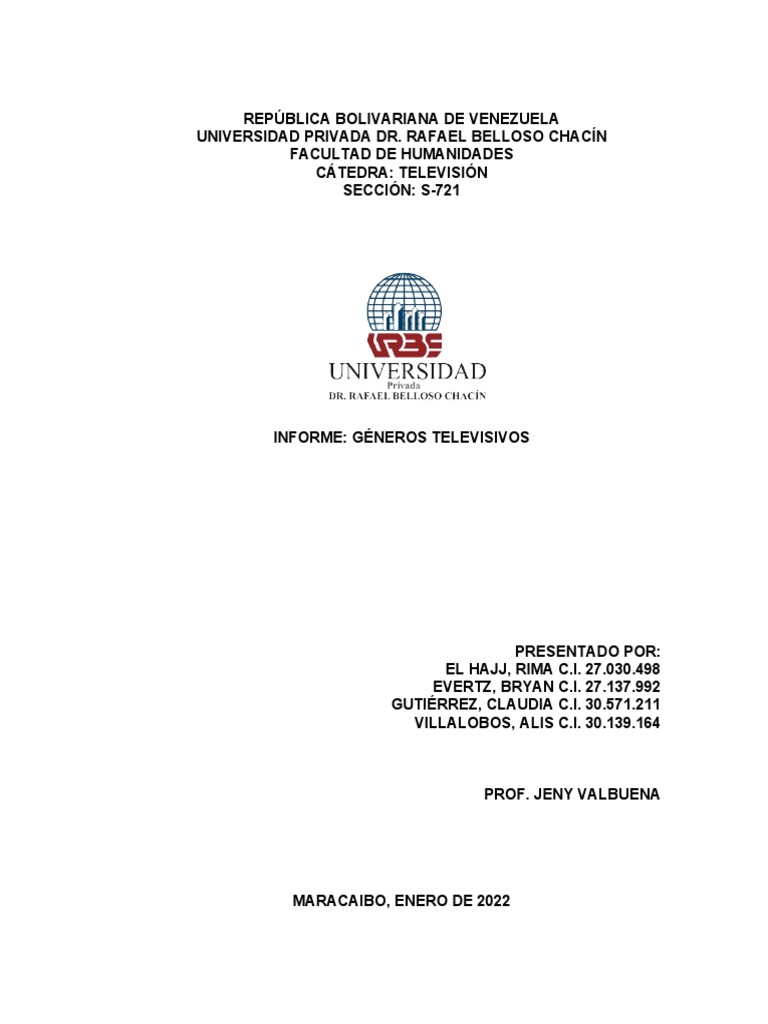 Géneros Televisivos | PDF | Perú | Venezuela