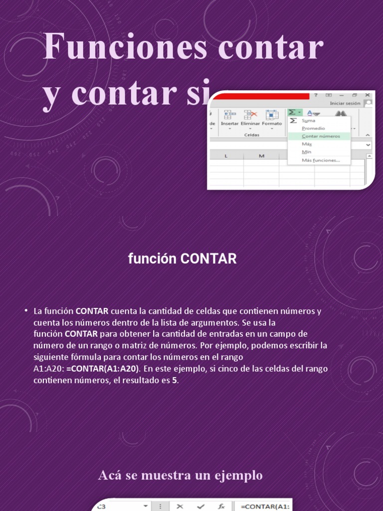 Funciones Contar y Contar - Si | PDF | Hoja de cálculo | Visual Basic para Aplicaciones