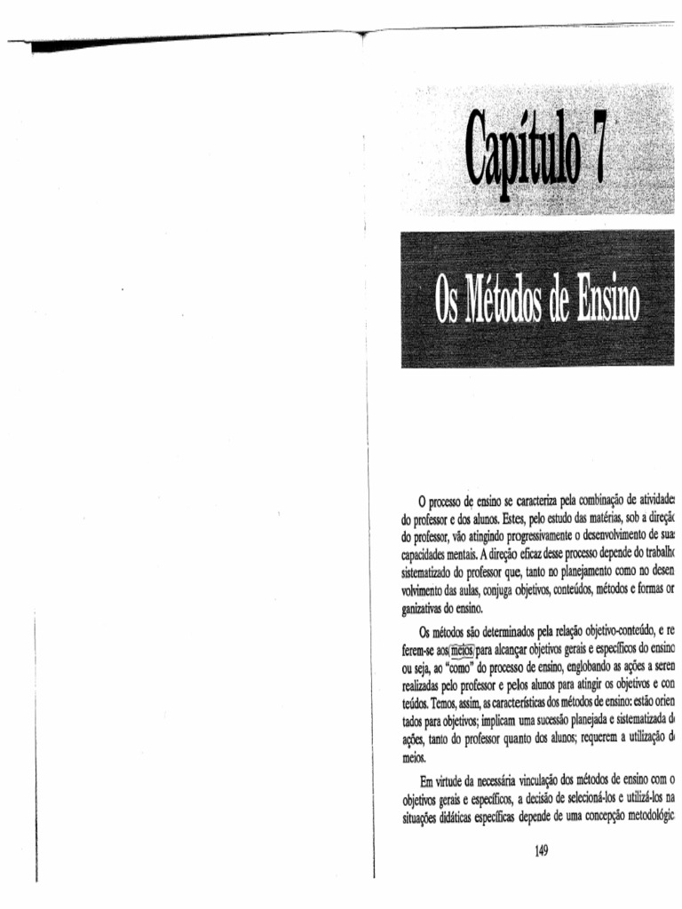 Cap 7 Metodos de Ensino - Libâneo - Rotated | PDF