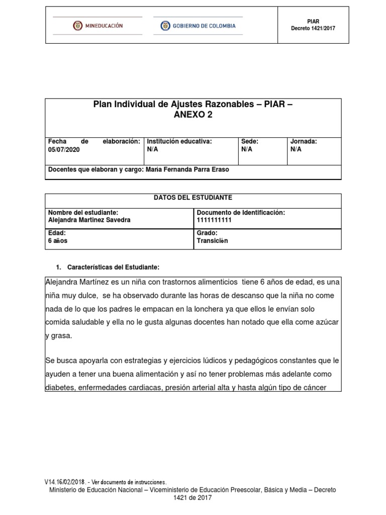 PIAR | PDF | Educación de la primera infancia | Método de enseñanza