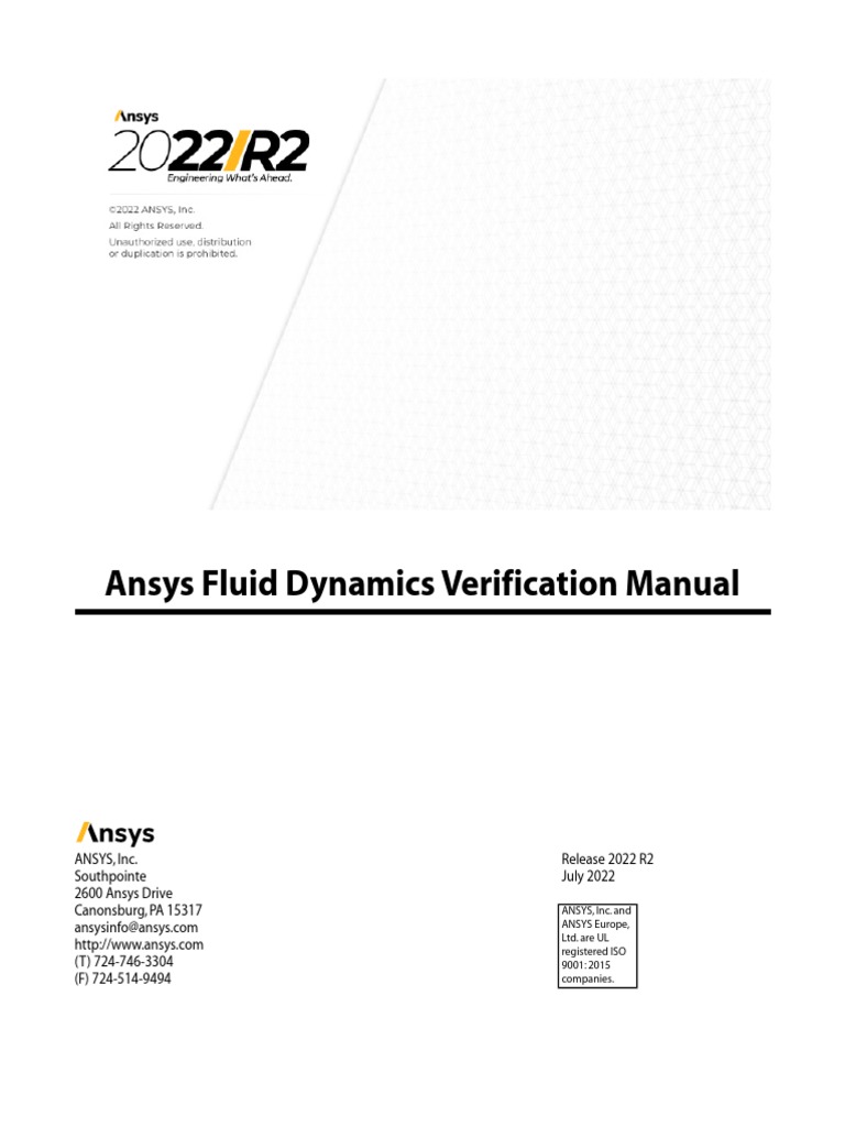 Ansys Fluid Dynamics Verification Manual | PDF | Fluid Dynamics | Trademark