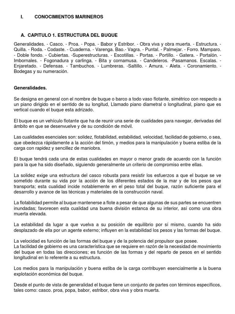 Conocimientos Marineros | PDF | Buques | Popa