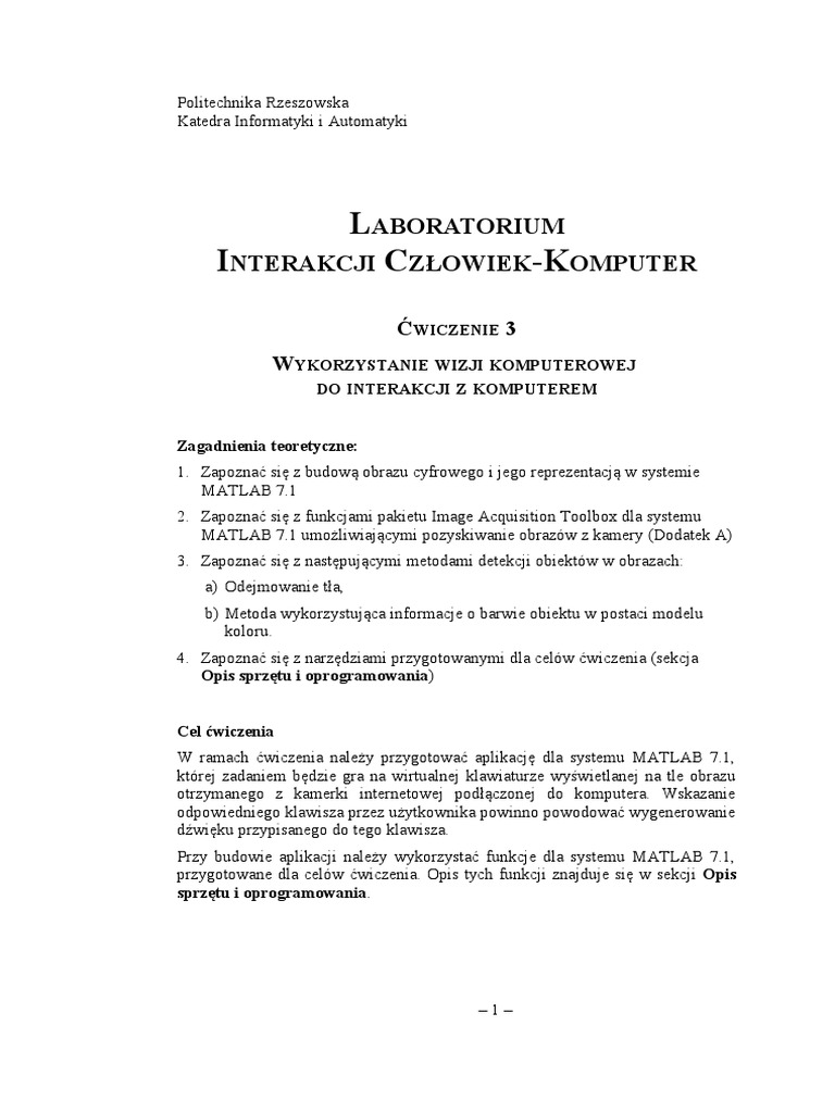 Interakcja Czlowiek-Komputer - Instrukcje Do Laboratorium Cw3-5 | PDF Interakcja Czlowiek-Komputer - Instrukcje Do Laboratorium Cw3-5 | PDF
