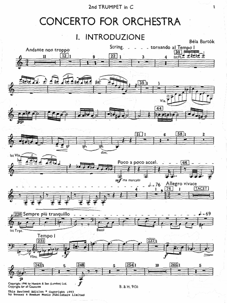 Bartok - Concerto For Orchestra Trp.2 CLEAN | PDF