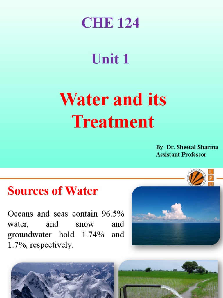 CHE 124 Unit 1: Water and Its Treatment | PDF