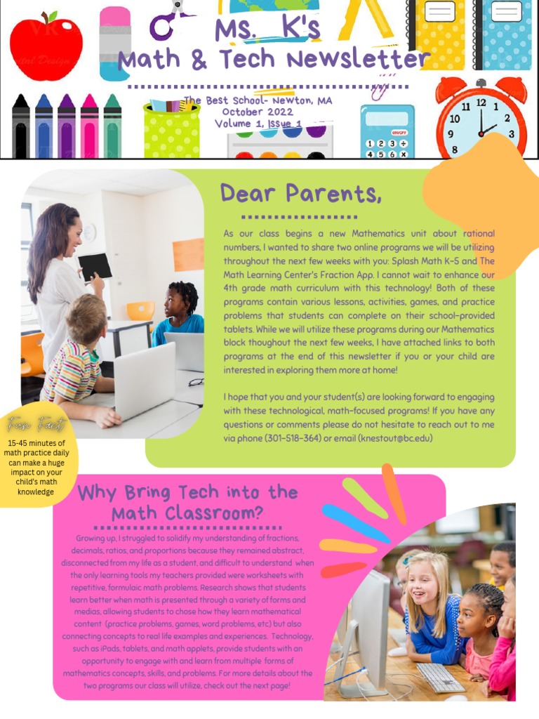 Parent Newsletter | PDF | Mathematics | Learning