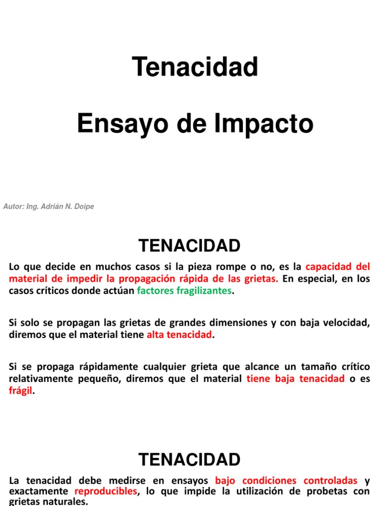 Tenacidad - Ensayo Impacto V2 | PDF | Fractura | Materiales
