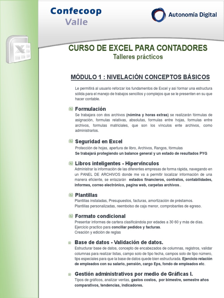 Excel para Contadores | PDF | Archivo de computadora | Bases de datos