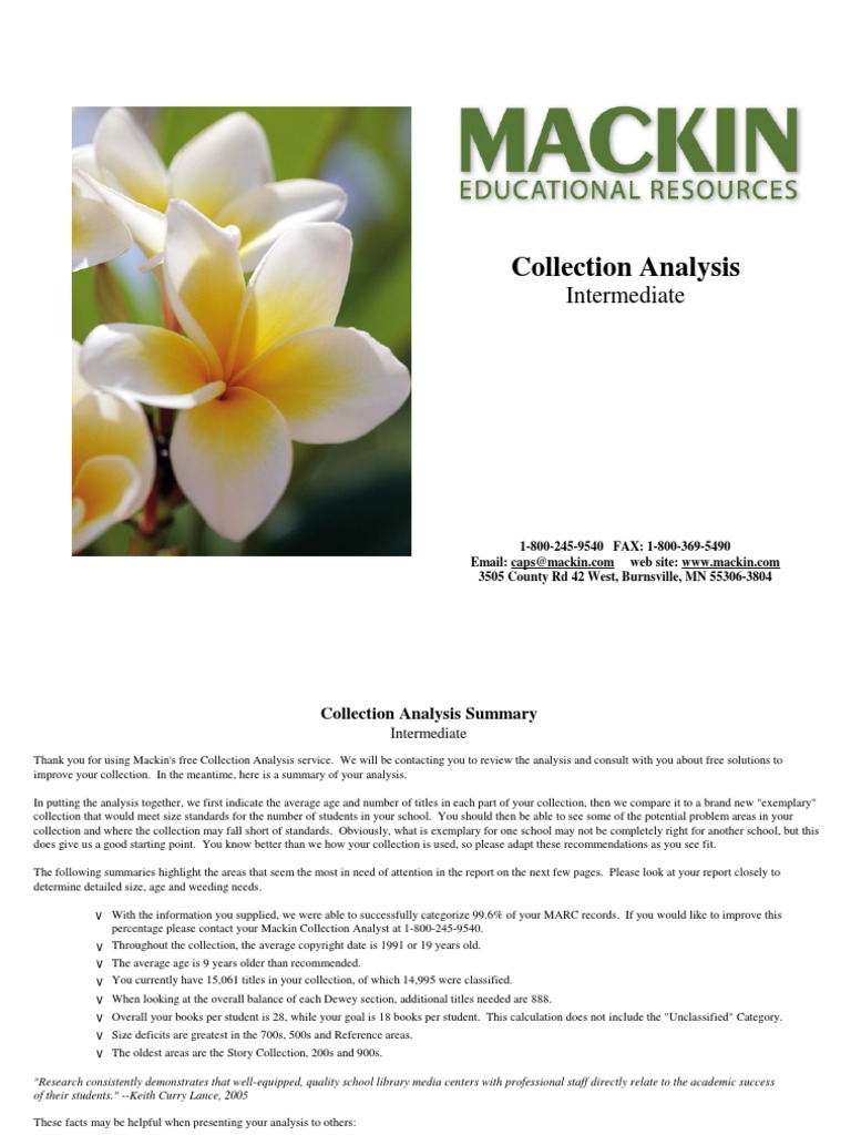 Intermediate Collection Analysis | PDF | Social Science | Libraries