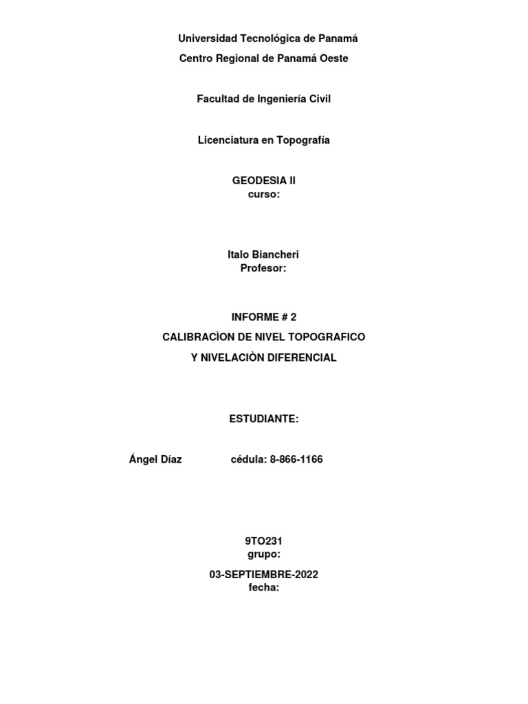 Informe # 2 de Geodesia II | PDF | Science | Metrología