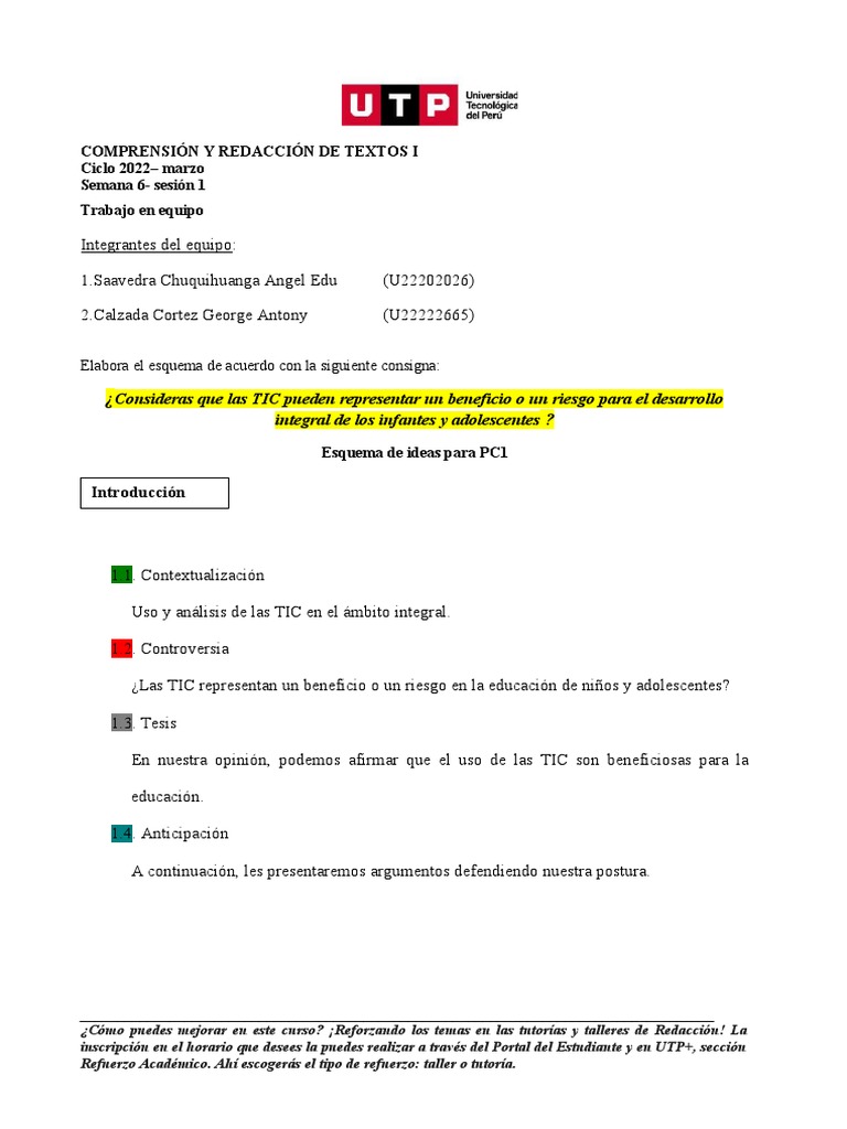 S06.s1-Esquema para PC1 (Material) 2022 Marzo | PDF