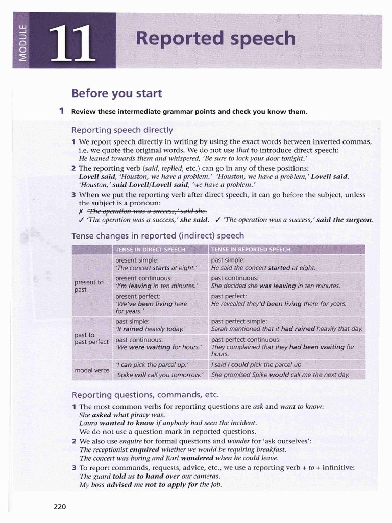 MyGrammarLab C1 C2 Reported Speech | PDF