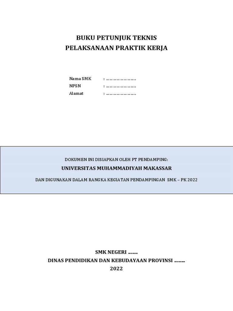 6 Template Juknis PKL SMK 2021 | PDF