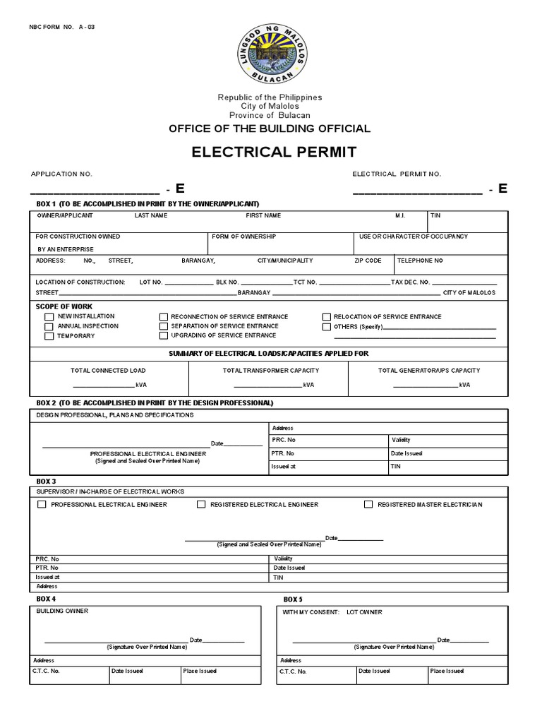 Electrical-Permit-front-and-back | PDF