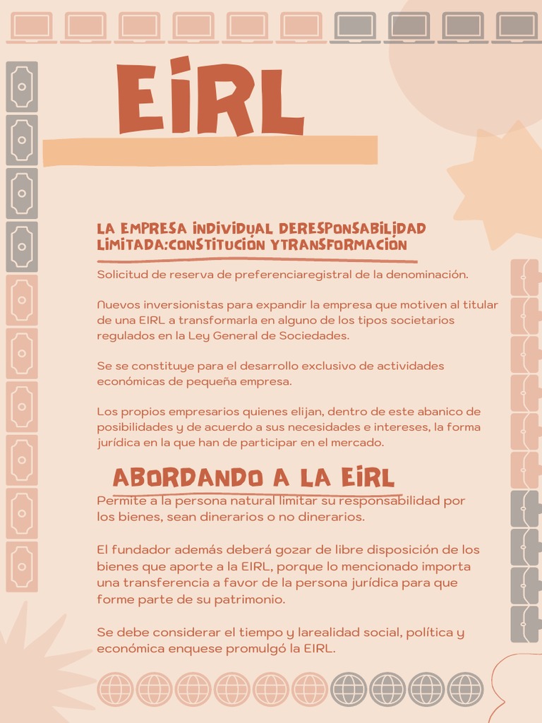 EIRL: Constitución y Transformación | PDF
