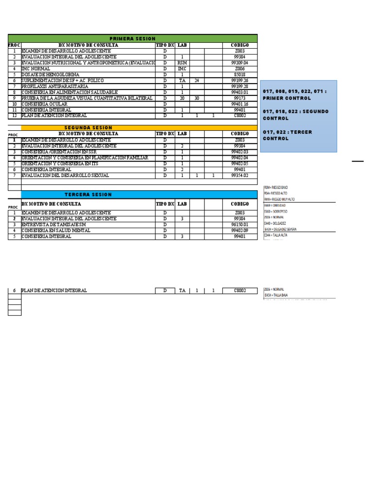 Codificacion His Adolescente | PDF